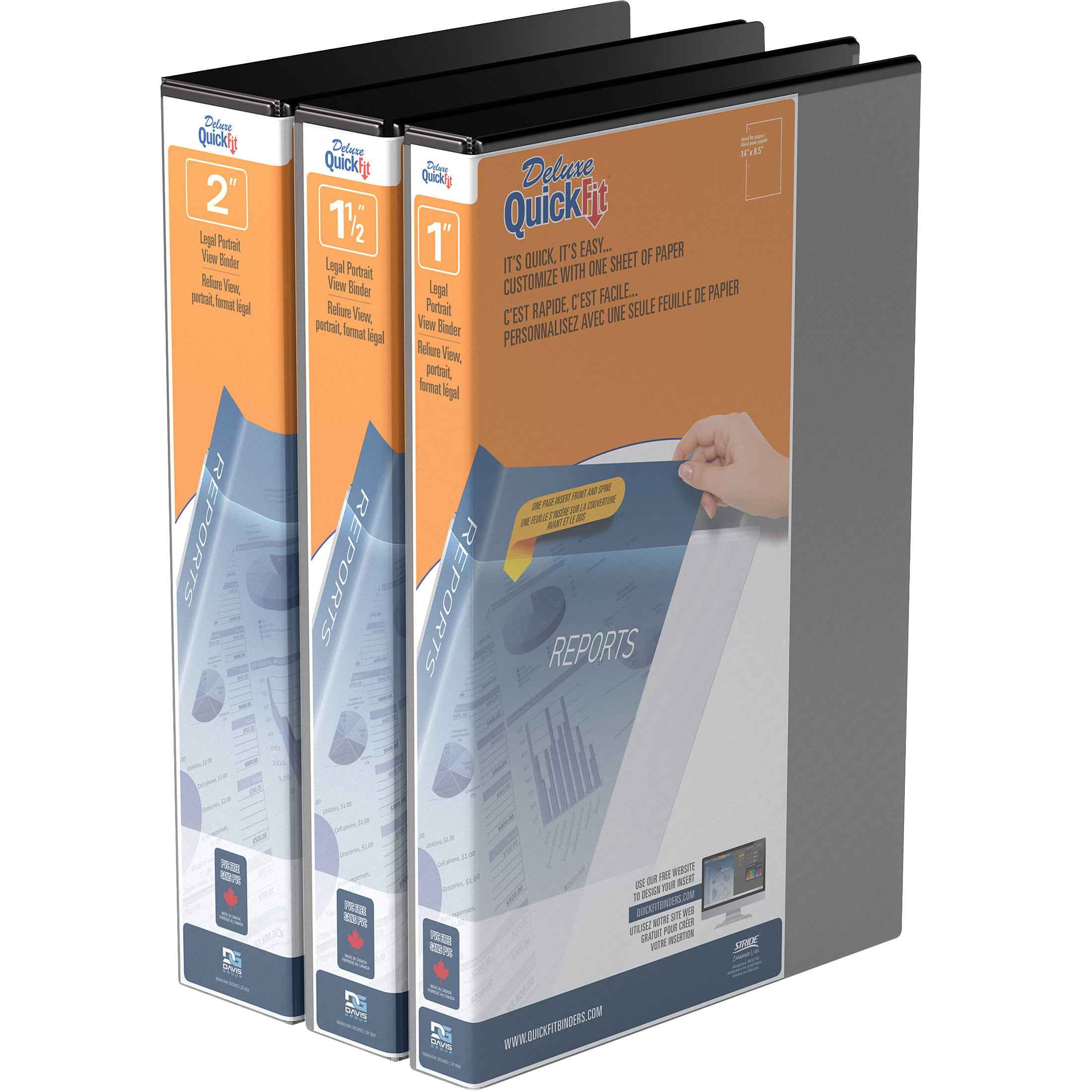 QuickFit® 14" x 8.5" Portrait View Binders - Davis Group